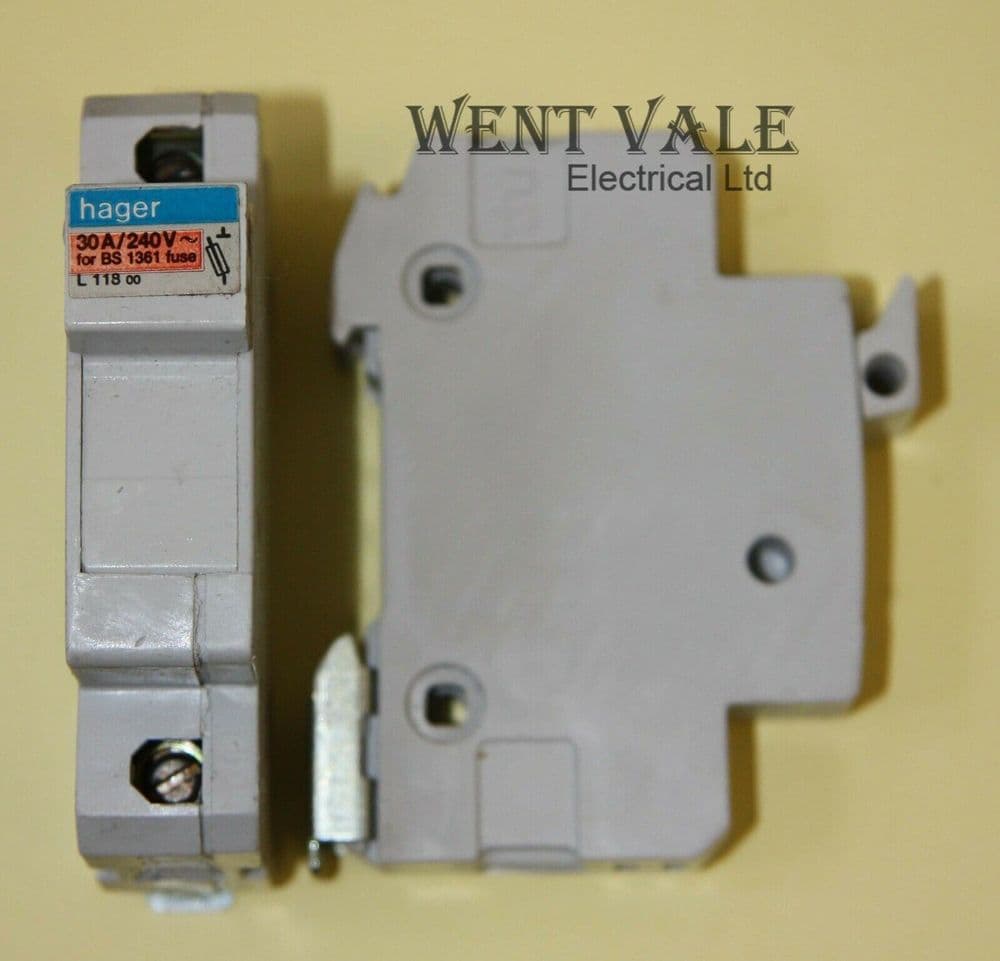 Hager L118 00 - 10 x 25 - 30a BS 1361 and BS 88 Cartridge Fuse Holder Used