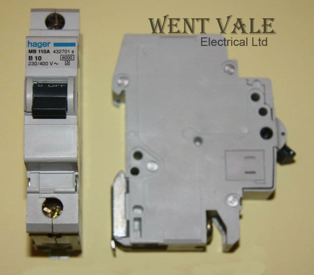 Hager MB110 - 10a Type B Single Pole MCB Used