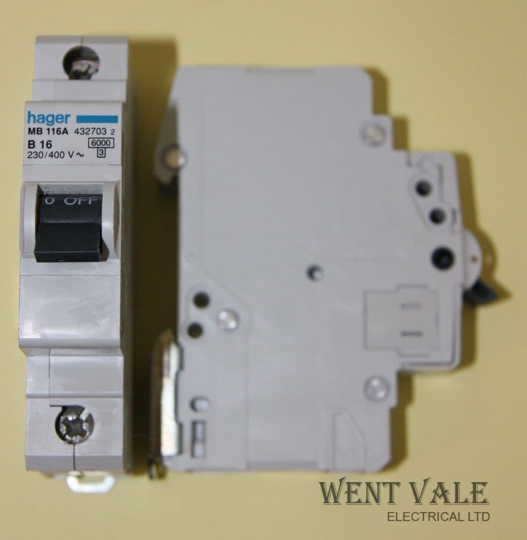 Hager - MB116A 432703-2 - 16a Type B Single Pole MCB Used