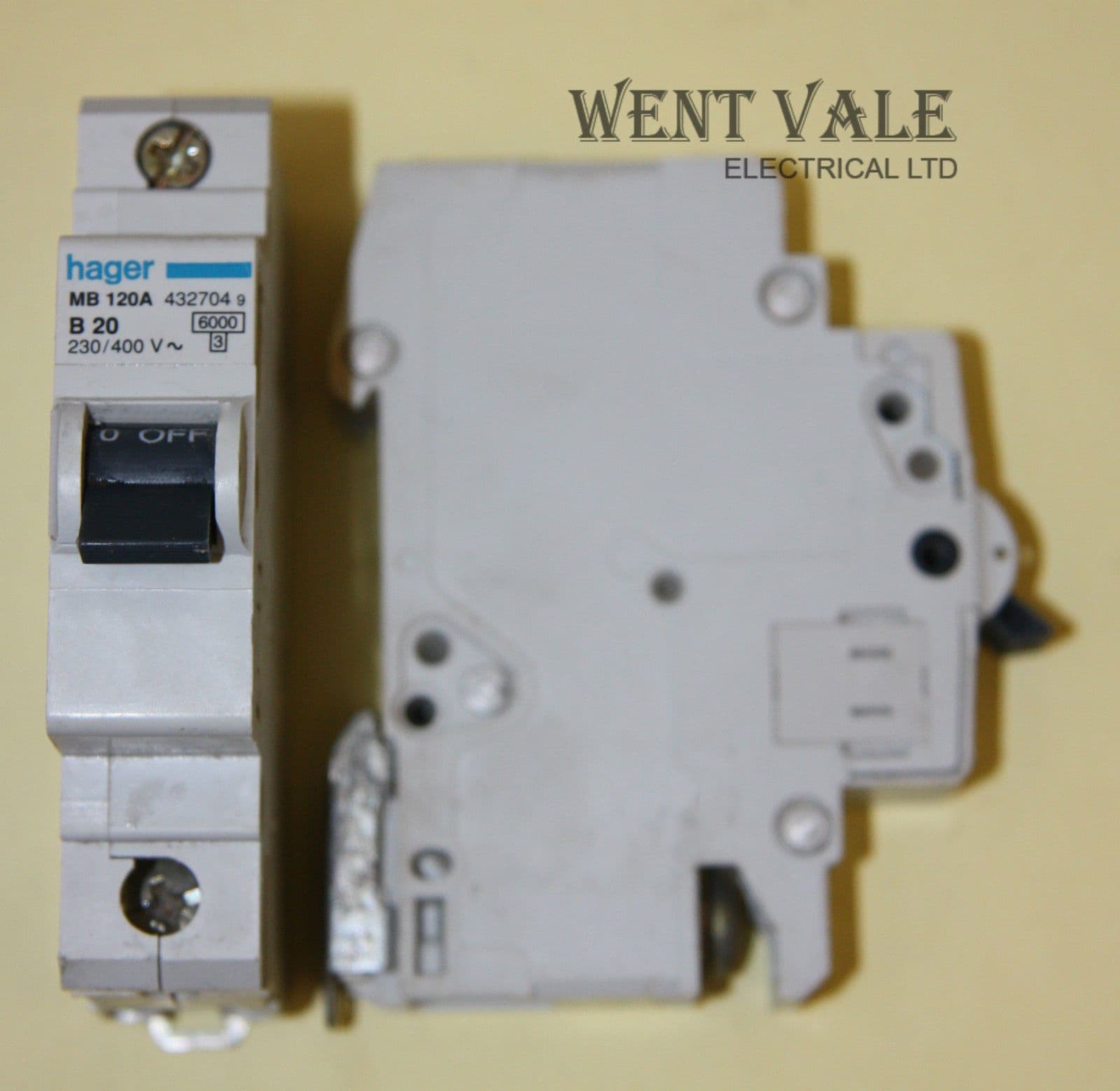 Hager MB120 - 20a Type B Single Pole MCB Un-used