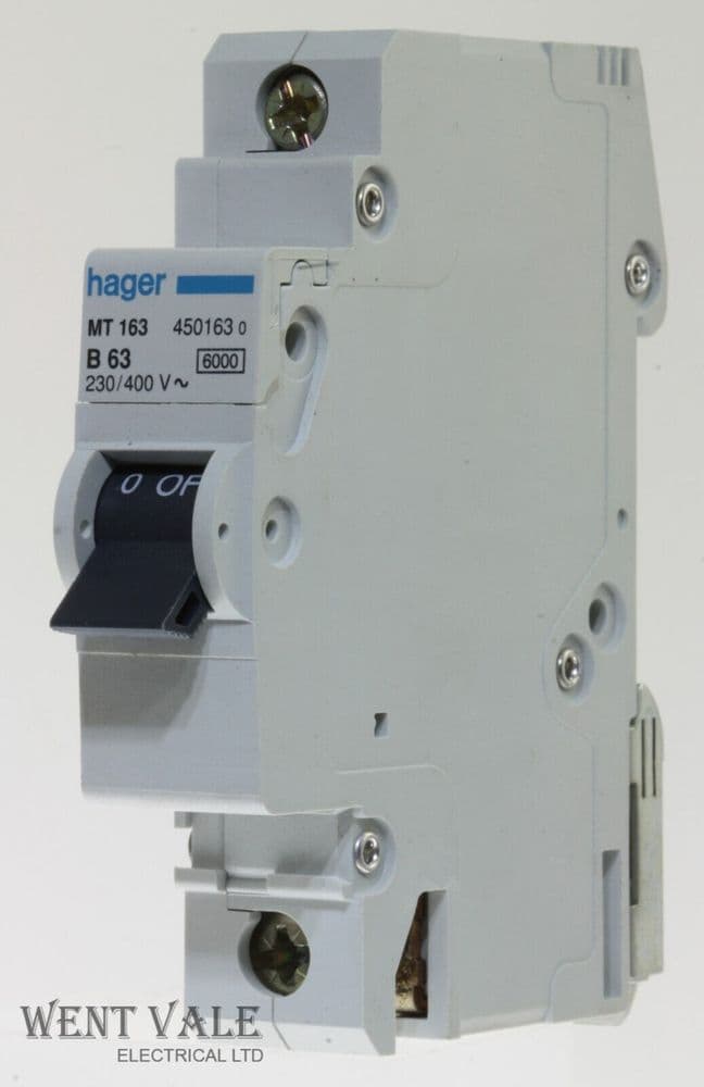 Hager MT163 - 63a Type B Single Pole MCB Unused