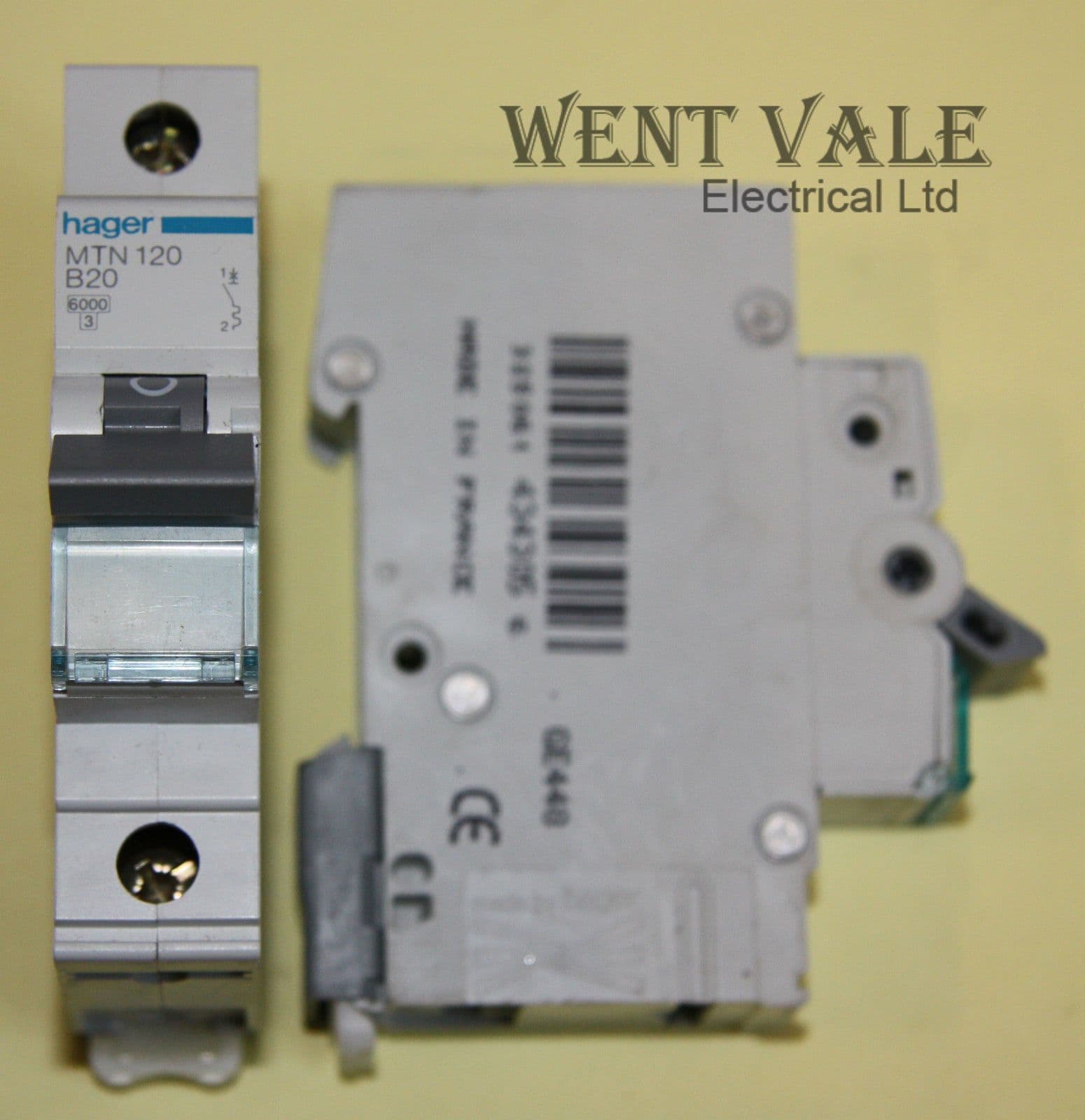 Hager MTN120 - 20a Type B Single Pole MCB Unused