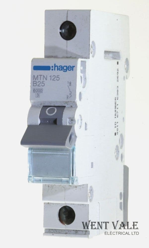 Hager - MTN125 - 25a Type B Single Pole MCB Unused