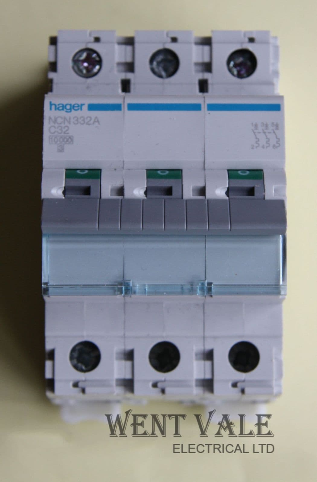 Hager NBN332 - 32a Type B Triple Pole MCB Used