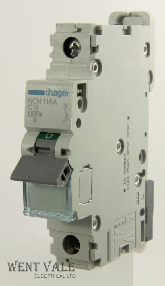 Hager NCN116A - 16a Type C Single Pole MCB Unused