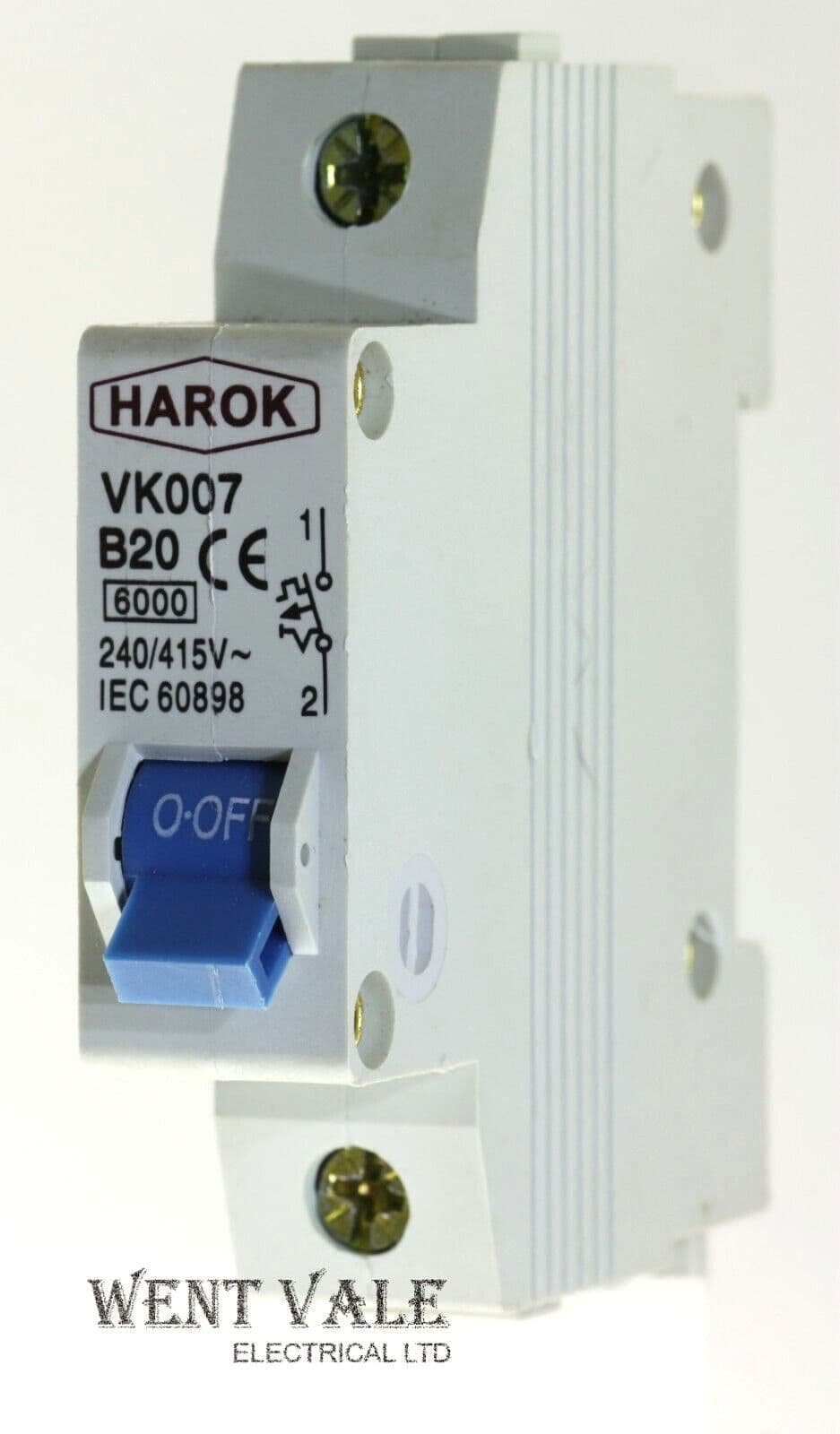 Harok VK007-B20 - 20a Type B Single Pole MCB Used