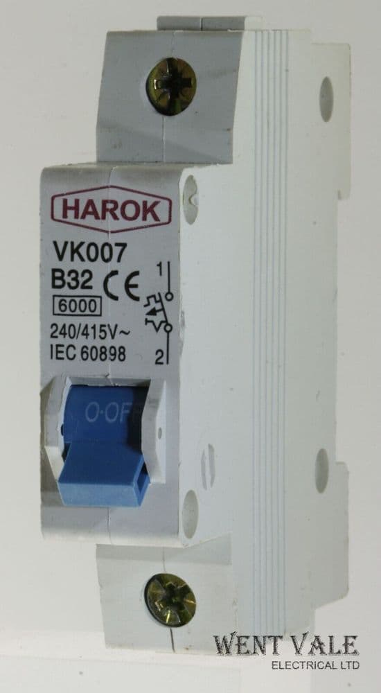 Harok VK007-B32 - 32a Type B Single Pole MCB Used