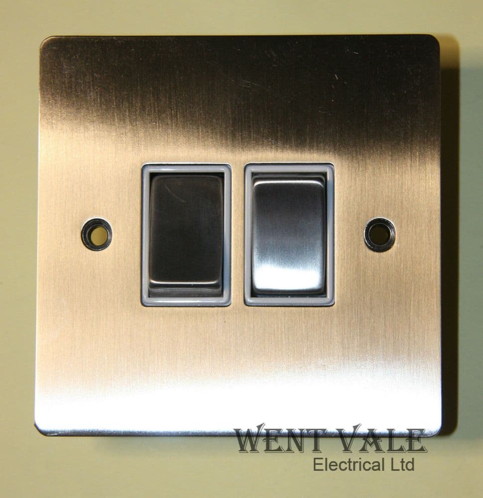 Heritage Brass Elite Flat Plate - T05 810 SNW - 10ax 2 Gang 2 Way ...
