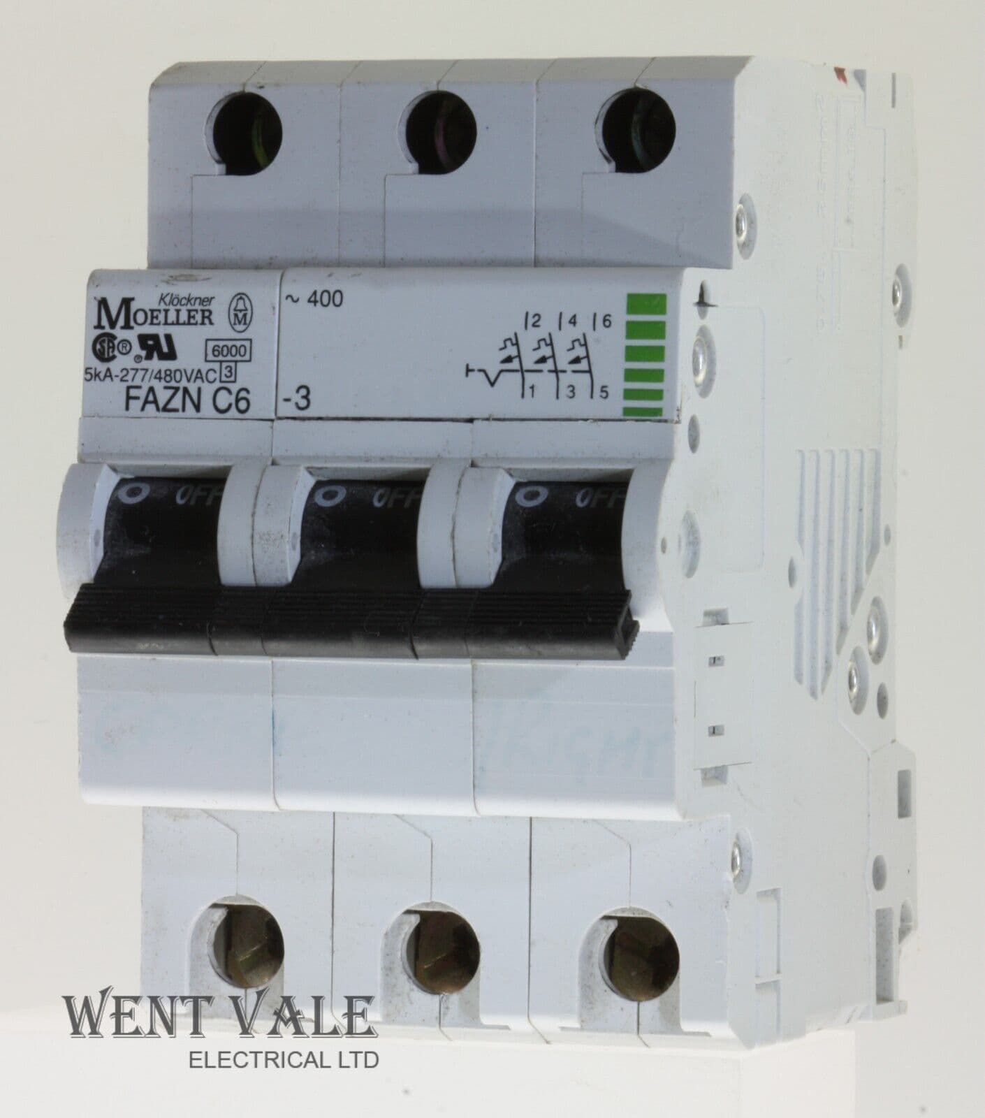 Klöckner Moeller FAZN C6-3 - 6a Type C Triple Pole MCB Used