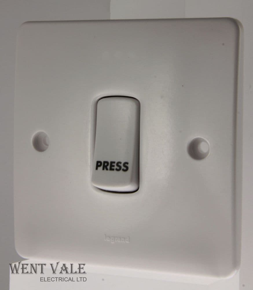Legrand Synergy - 7300 11 - 10a One Gang Push Switch Marked "PRESS" New