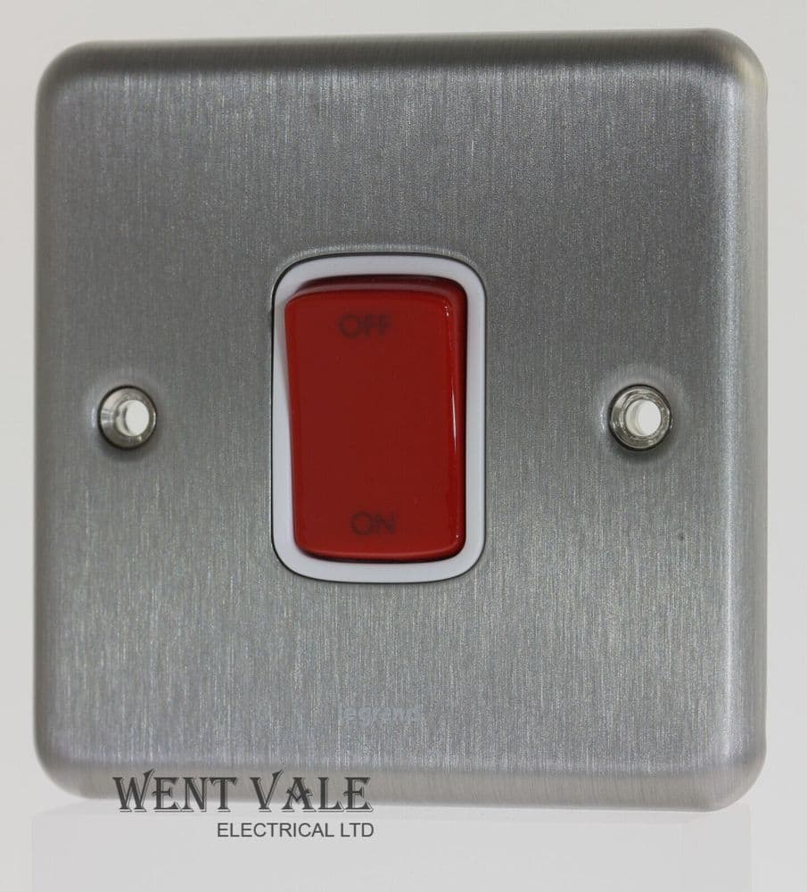 Legrand Synergy Decorative 7330 22 Brushed Steel 45a Double Pole Switch