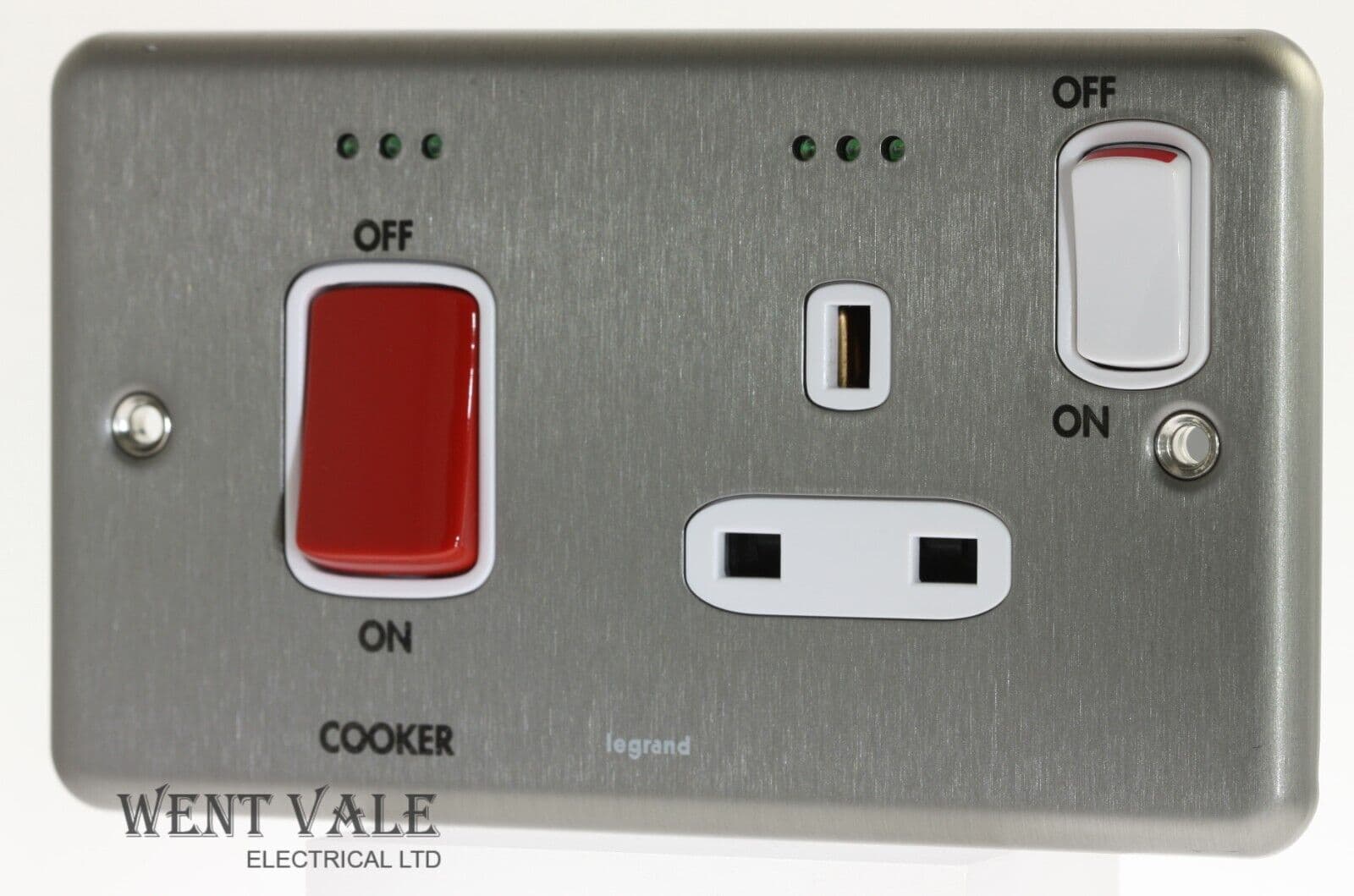 Legrand Synergy Decorative - 7330 29 - 45a Cooker Control Sw Socket Neon s