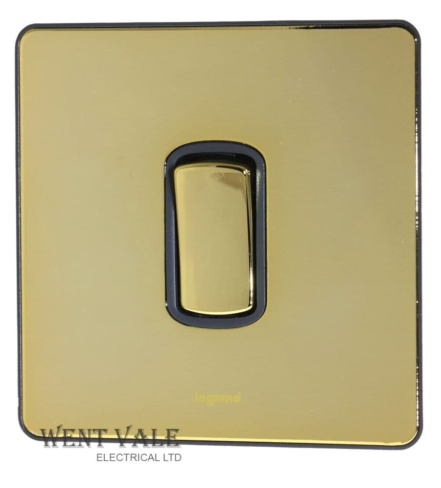 Legrand Synergy Sleek Design 8324 01 - Gold 10a 1 Gang 2 Way Switch Plate