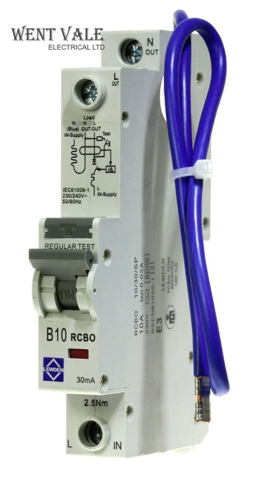 Lewden RCBO-10/30/SP - 10a 30mA Type B Single Pole RCBO New