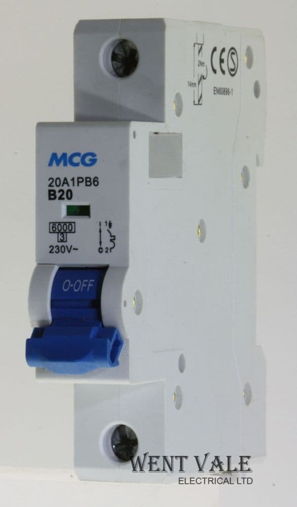 MCG - 20A1PB6 - 20a Type B Single Pole MCB Used
