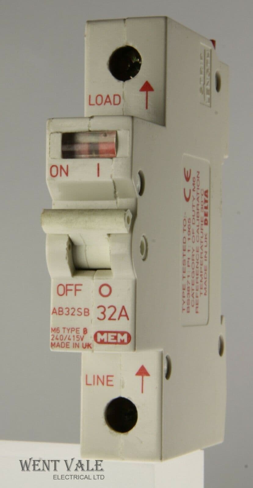 MEM/Delta 2000 - AB32SB - 32a Type B Single Pole MCB Used