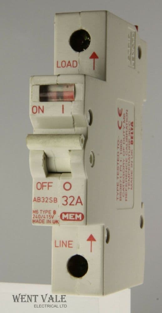 MEM/Delta 2000 - AB32SB - 32a Type B Single Pole MCB Used