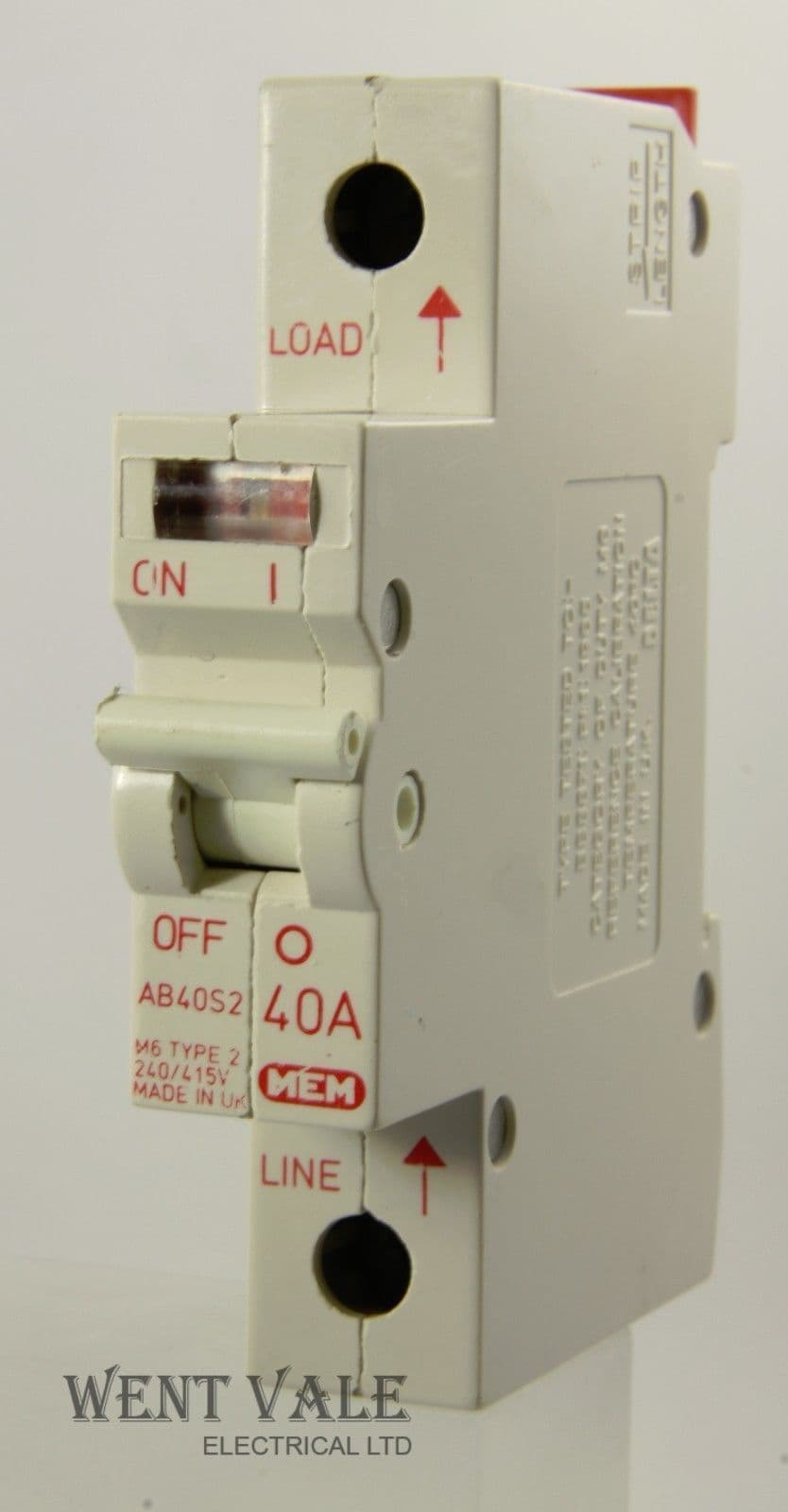 MEM/Delta 2000 - AB40S2 - 40a Type 2 Single Pole MCB Used