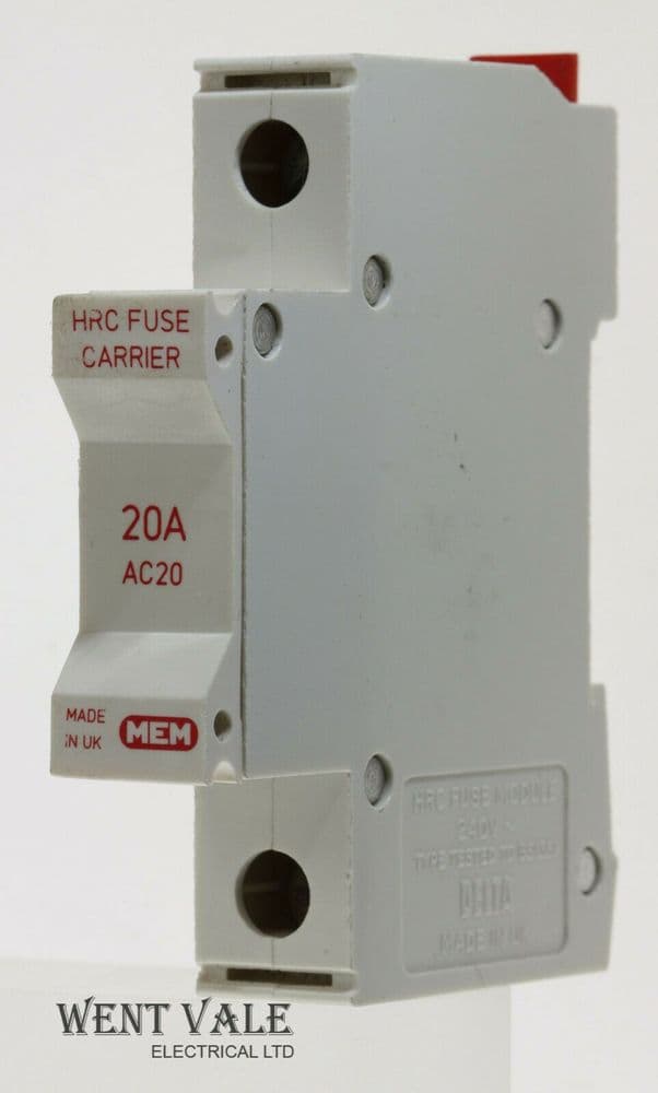 MEM/Delta - AC20 - 20a Single Pole BS 1361 Fuse Carrier and HRC Fuse Used