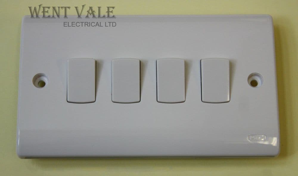 MEM/Eaton Premera Range - E024 P024 10ax Four Gang Two Way Plate Switch New