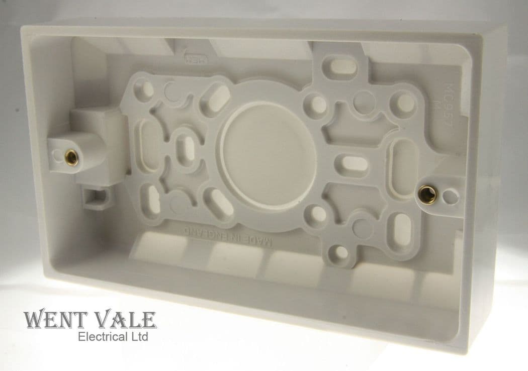 MEM Intra - F4502 - 28mm Deep Moulded Surface Twin Socket Box New