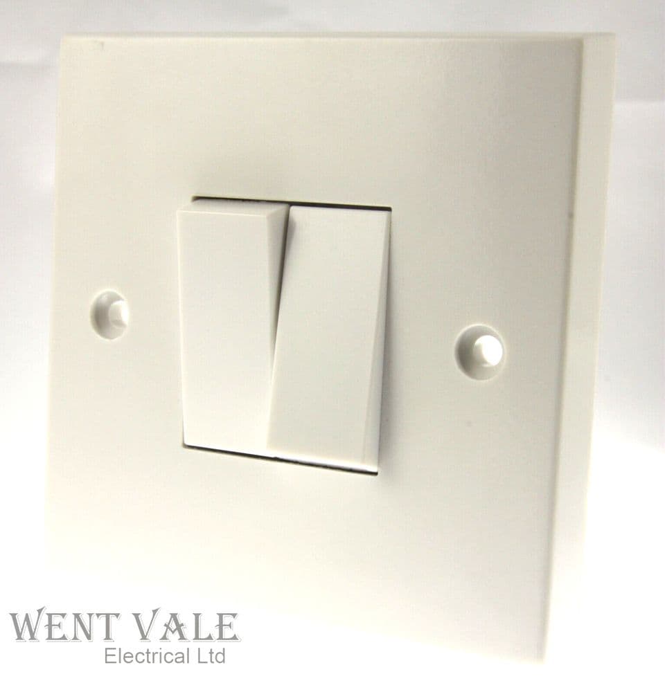 MEM Intra Range - M012 F2406 - 10ax Two Gang One Way Plate Switch New