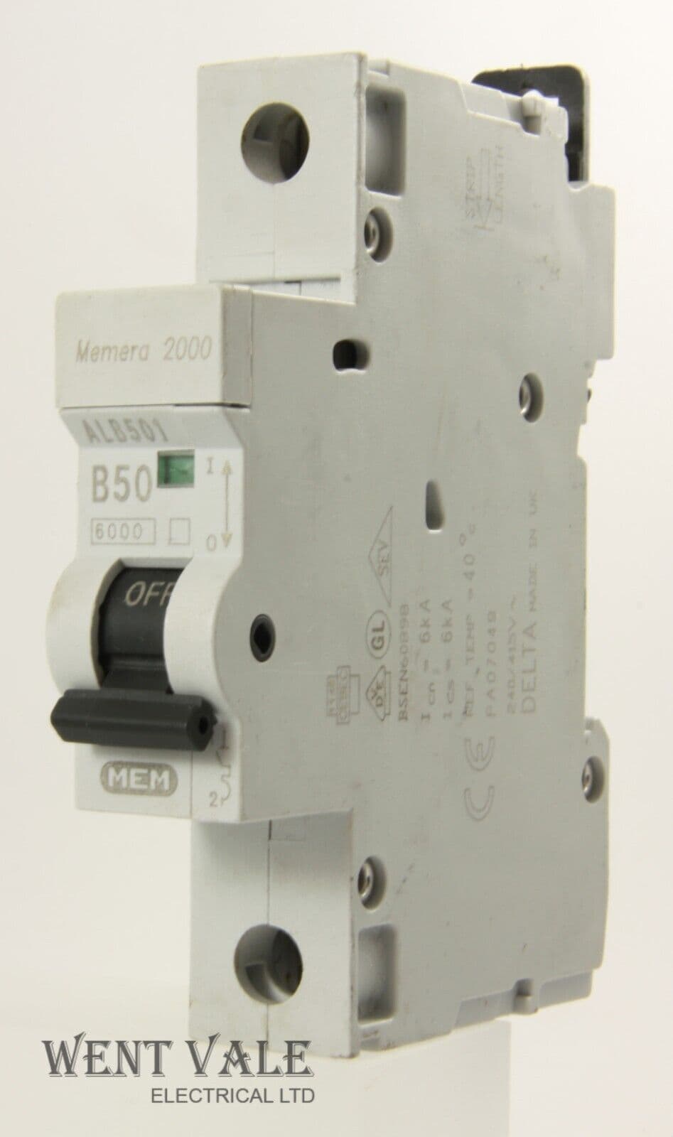 MEM Memera 2000 - ALB501 - 50a Type B Single Pole MCB Used