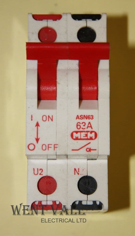MEM Memera 2000 - ASN63 - 63a Double Pole Switch Disconnector Used