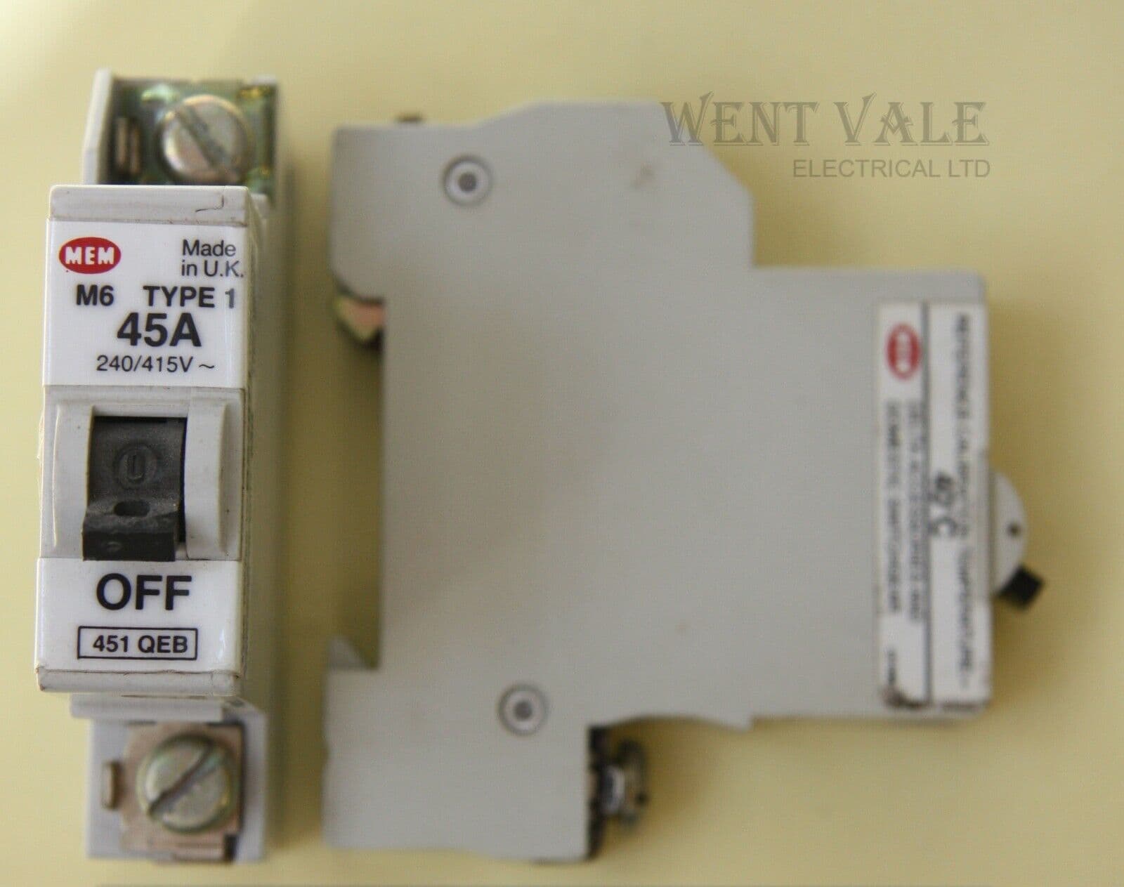 MEM Memera 21 - 451QB - 45a Type B Single Pole MCB Used