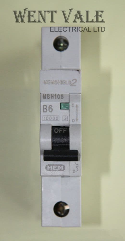 MEM Memshield 2 - MBH106 - 6a Type B Single Pole MCB Used