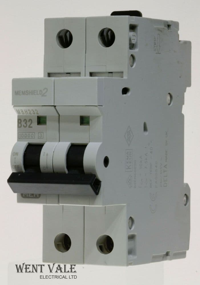 MEM Memshield 2 - MBH232 - 32a Type B Double Pole MCB Used