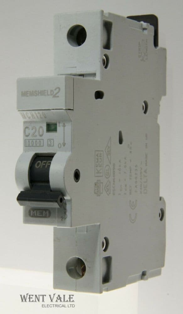 MEM Memshield 2 - MCH120 - 20a Type C Single Pole MCB Used