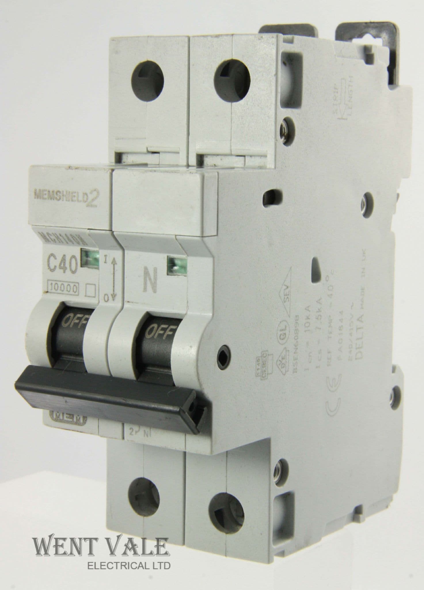 MEM Memshield 2 - MCH140N - 40a Type C Single Pole Switched Neutral MCB ...