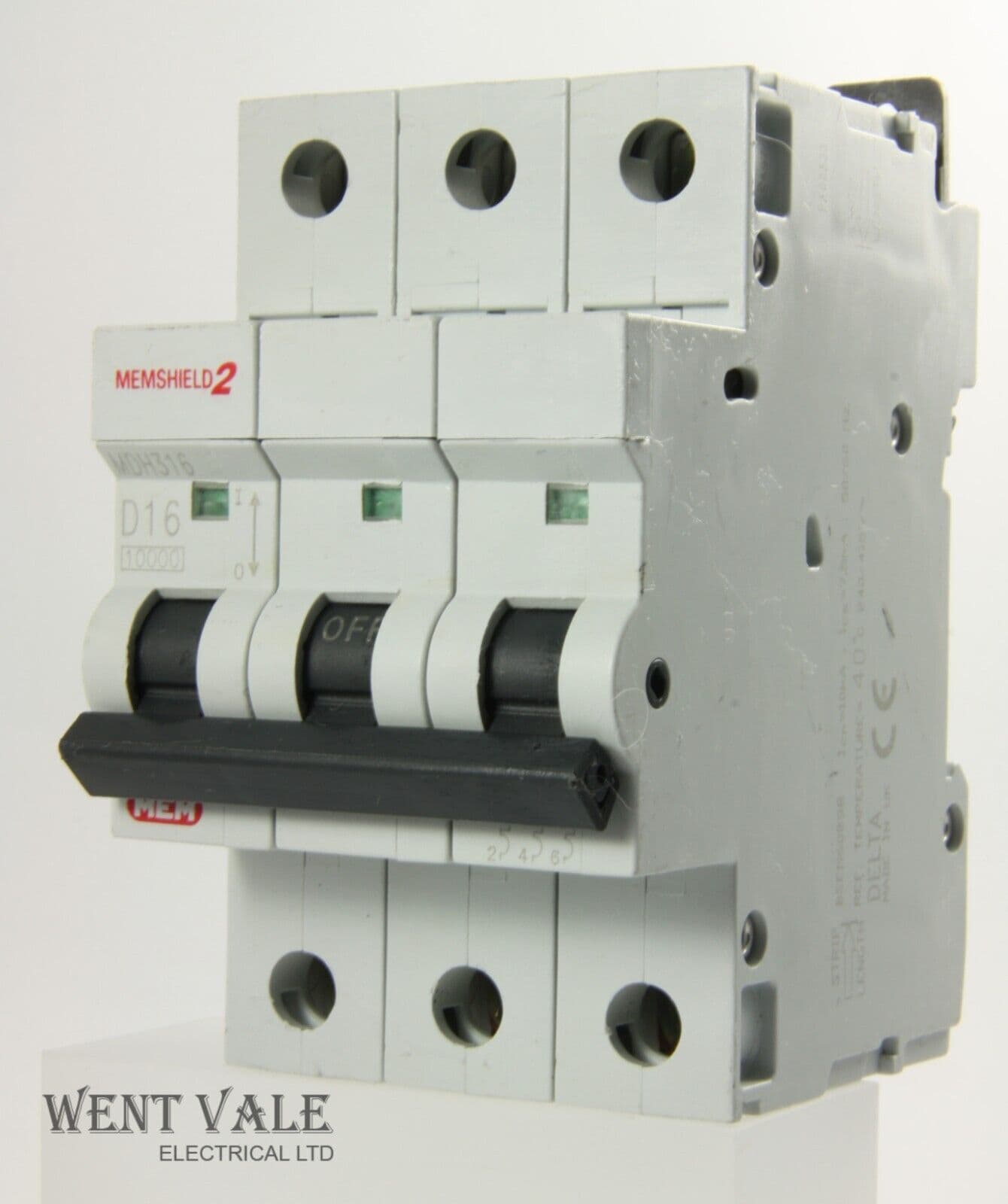 MEM Memshield 2 - MDH316 - 16a Type D Triple Pole MCB Used