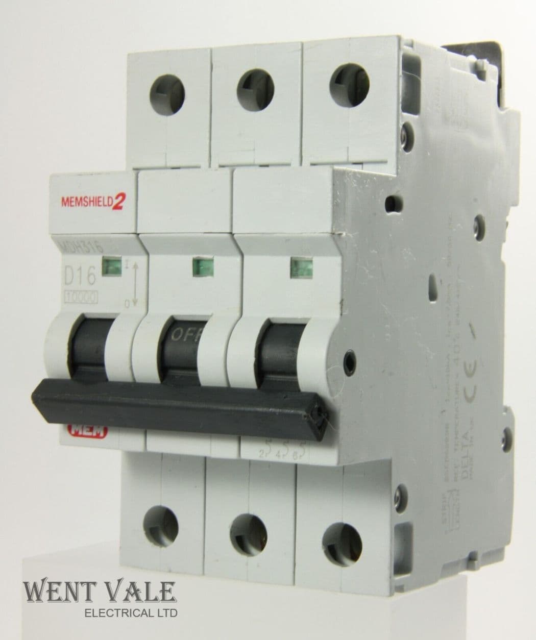 MEM Memshield 2 - MDH316 - 16a Type D Triple Pole MCB Used
