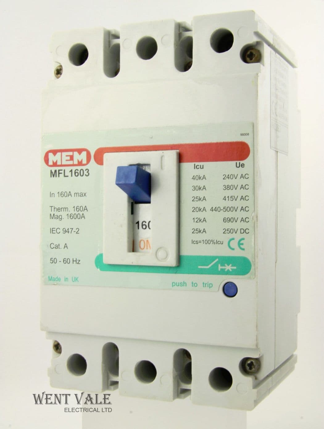MEM Memshield 2 - MFL2003 - 200a Cat A F-Frame Triple Pole MCCB Used