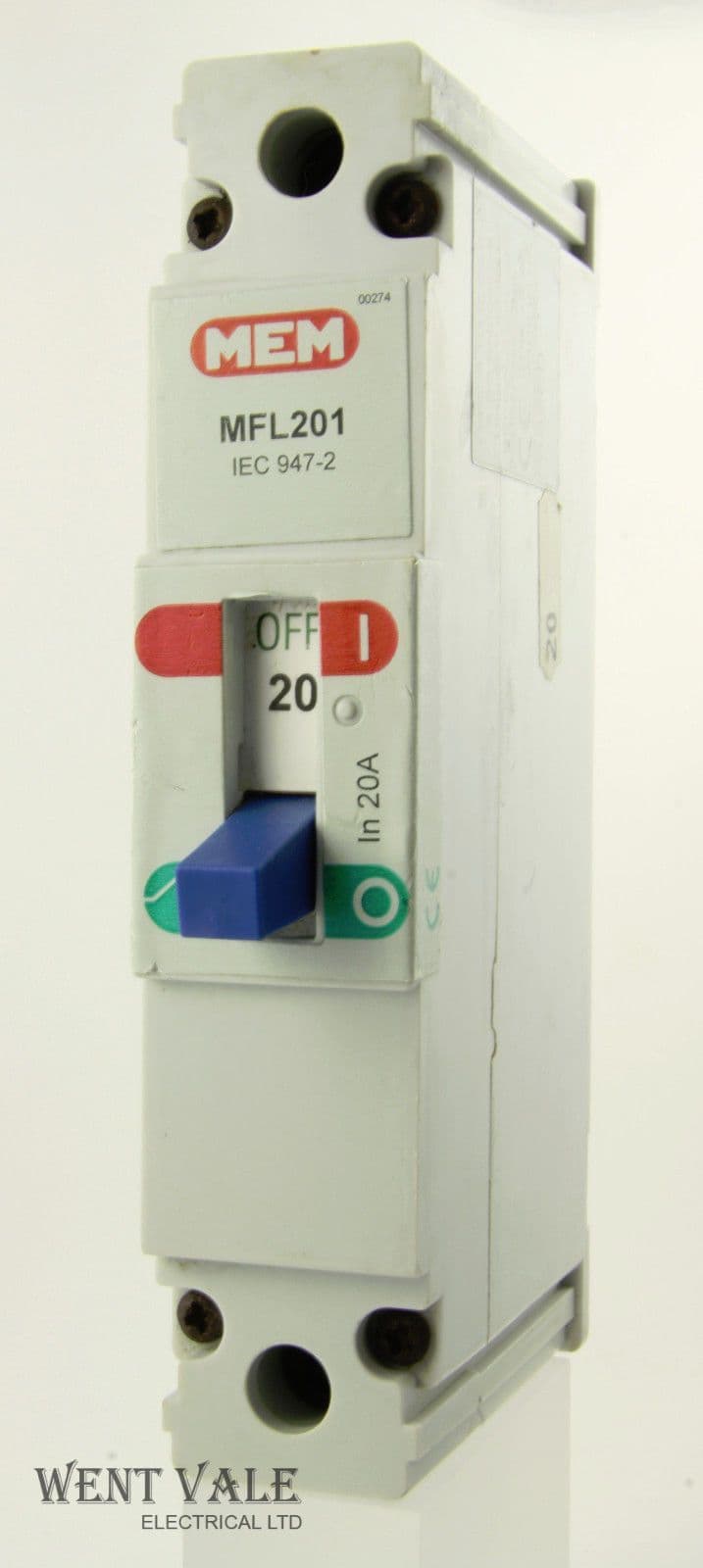 MEM Memshield 2 - MFL201 - 20a Cat A F-Frame Single Pole MCCB Used