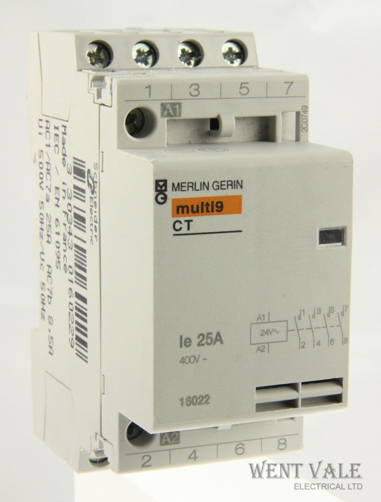Merlin Gerin Multi 9 - 16022 - CT Four Pole 25a NO Contactor 24v Coil ...