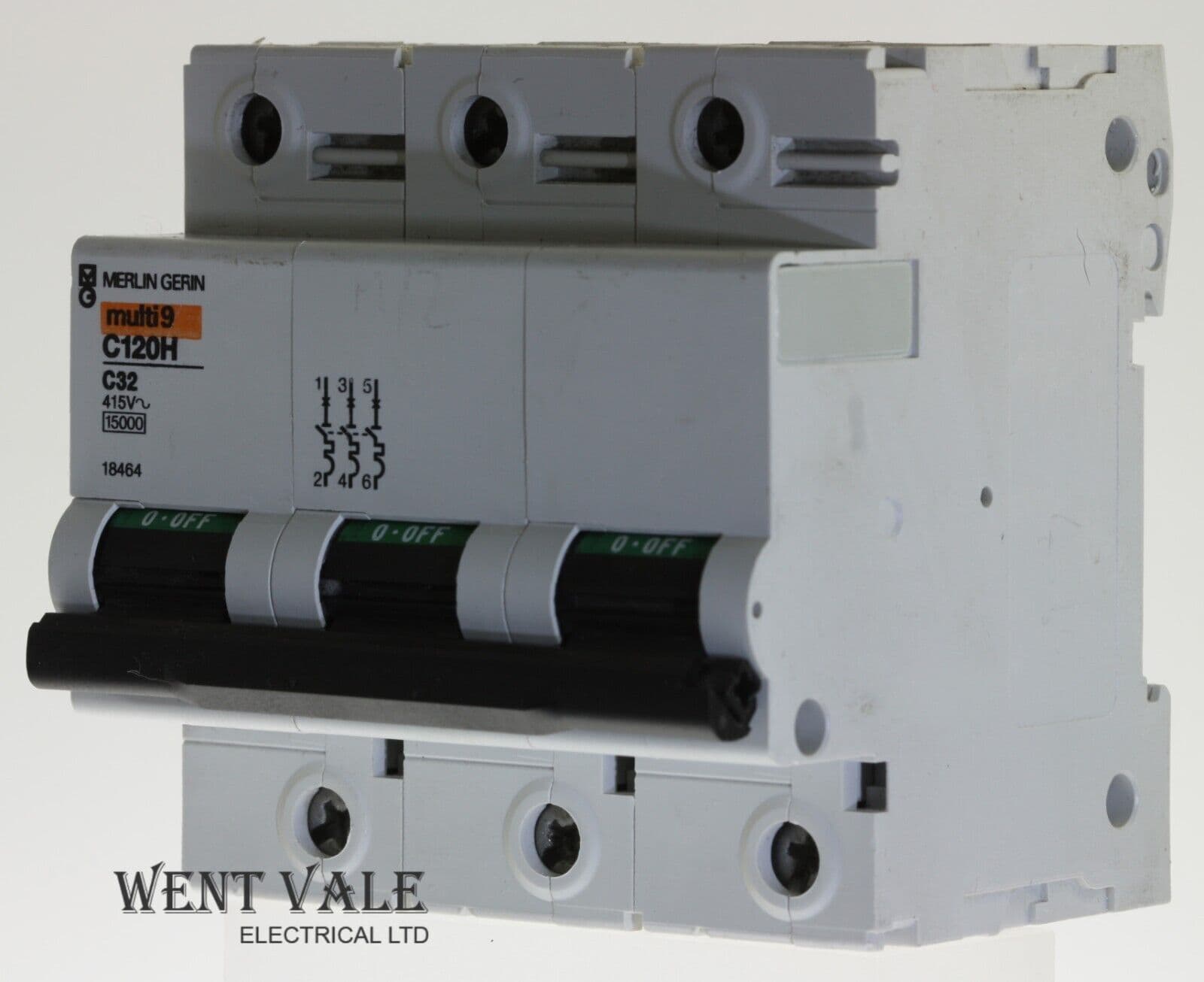 Merlin Gerin Multi 9 18464 C120HC332 32a Type C Triple Pole Heavy Duty MCB Used