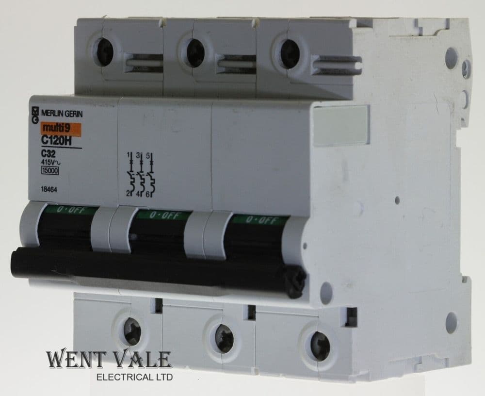 Merlin Gerin Multi 9 18464 C120HC332 32a Type C Triple Pole Heavy Duty ...