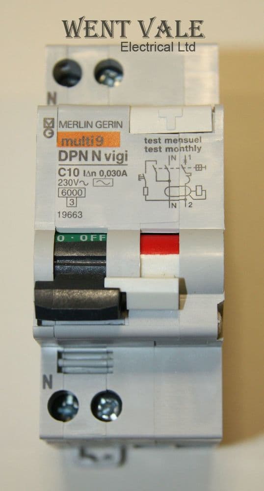 Merlin Gerin Multi 9 - 19663 - DPN N Vigi 10a 30mA Type C RCBO New