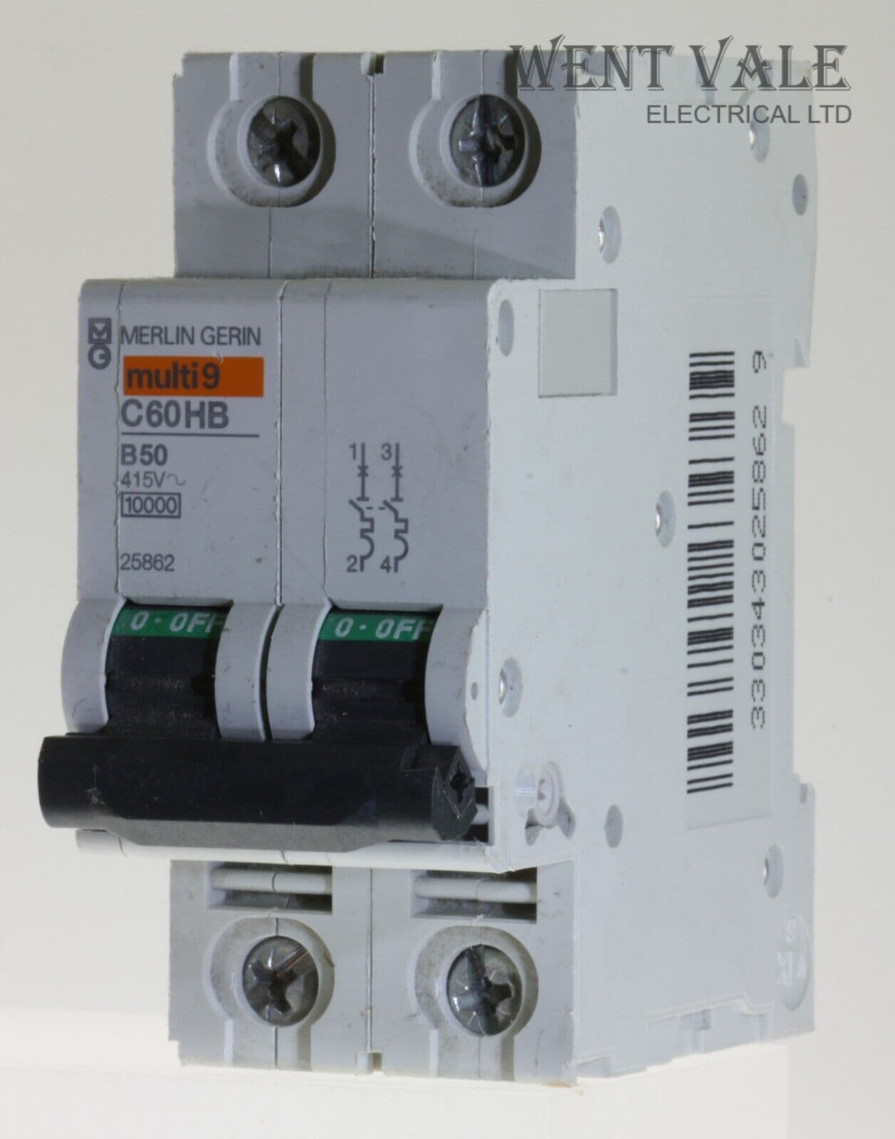 Merlin Gerin Multi 9 - C60HB250 - 50a Type B Double Pole MCB Used