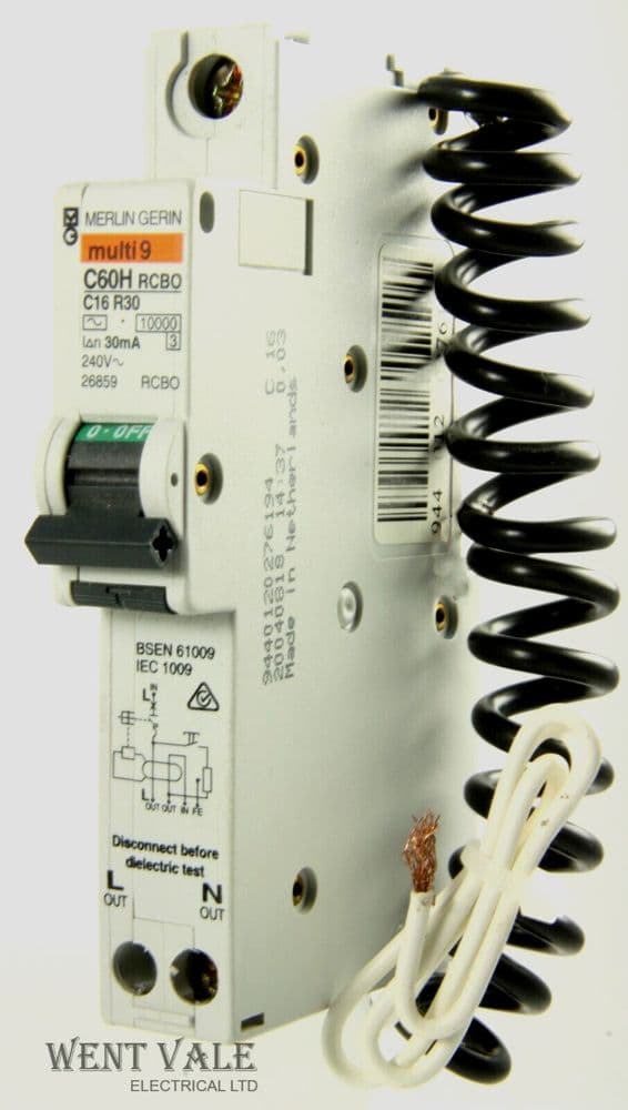 Merlin Gerin Multi 9 - C60HC16R30 - 16a 30mA Type C - AC Rated RCBO New