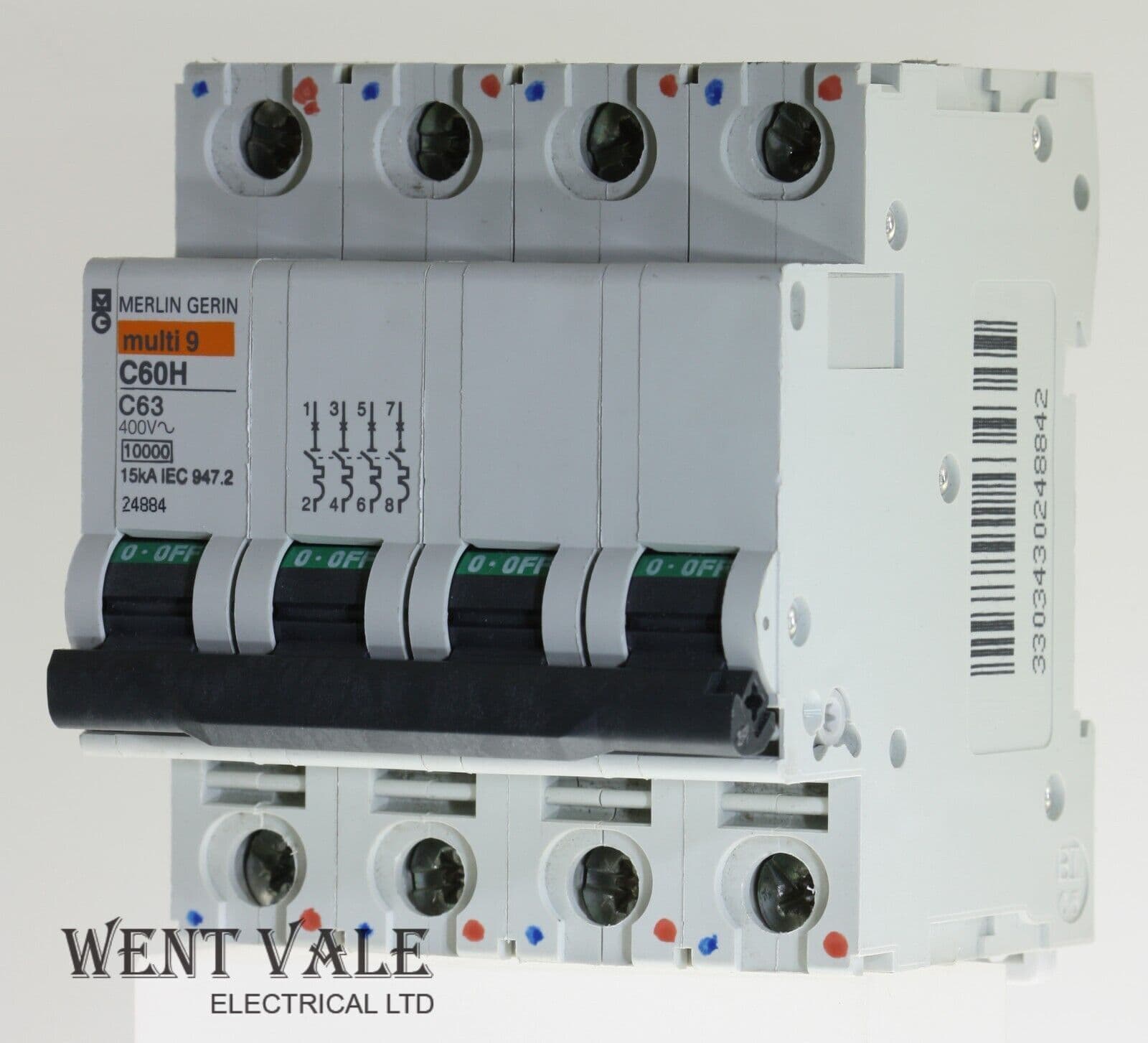 Merlin Gerin Multi 9 - C60HC463 - 63a Type C Four Pole MCB Used