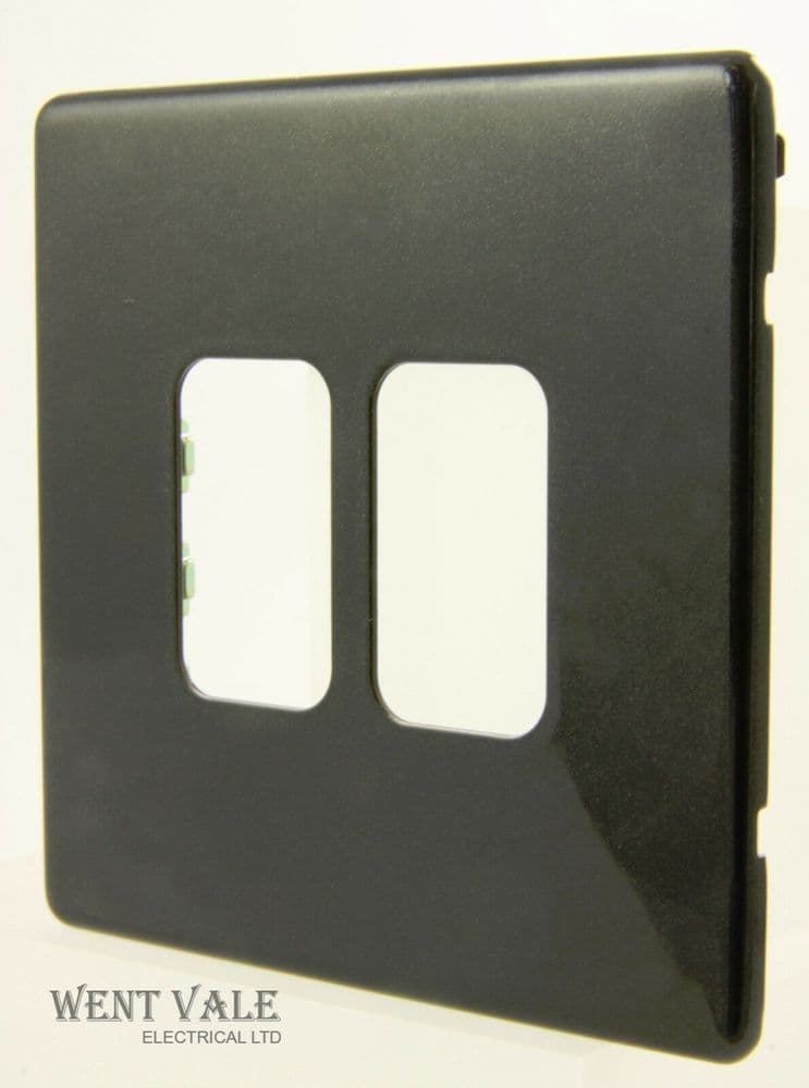 MK Aspect/Grid Plus K24332 CHA - 2 Module Modular Front Plate & Frame New