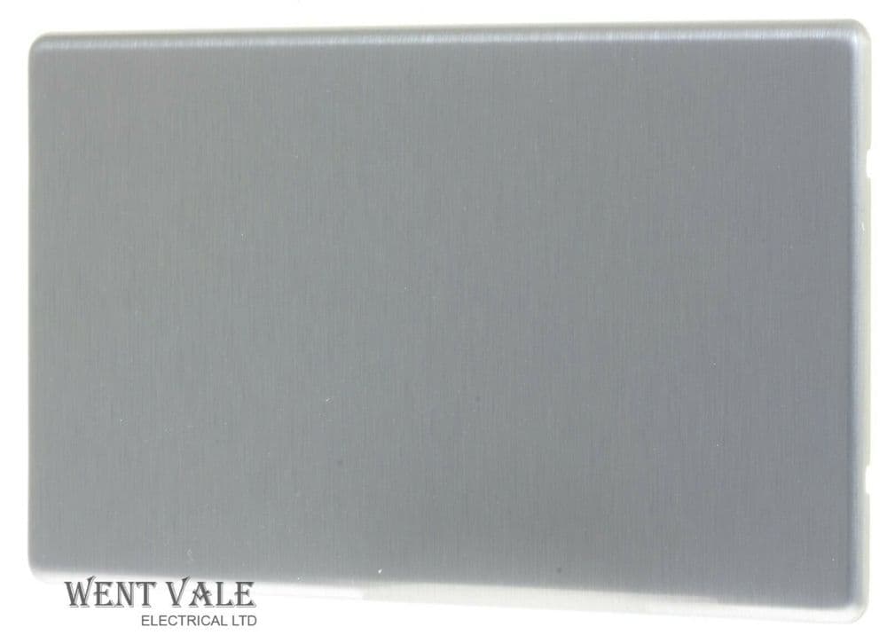 MK Aspect - K24329 BRC - 2 Gang Decorative Blank Plate in Brushed ...