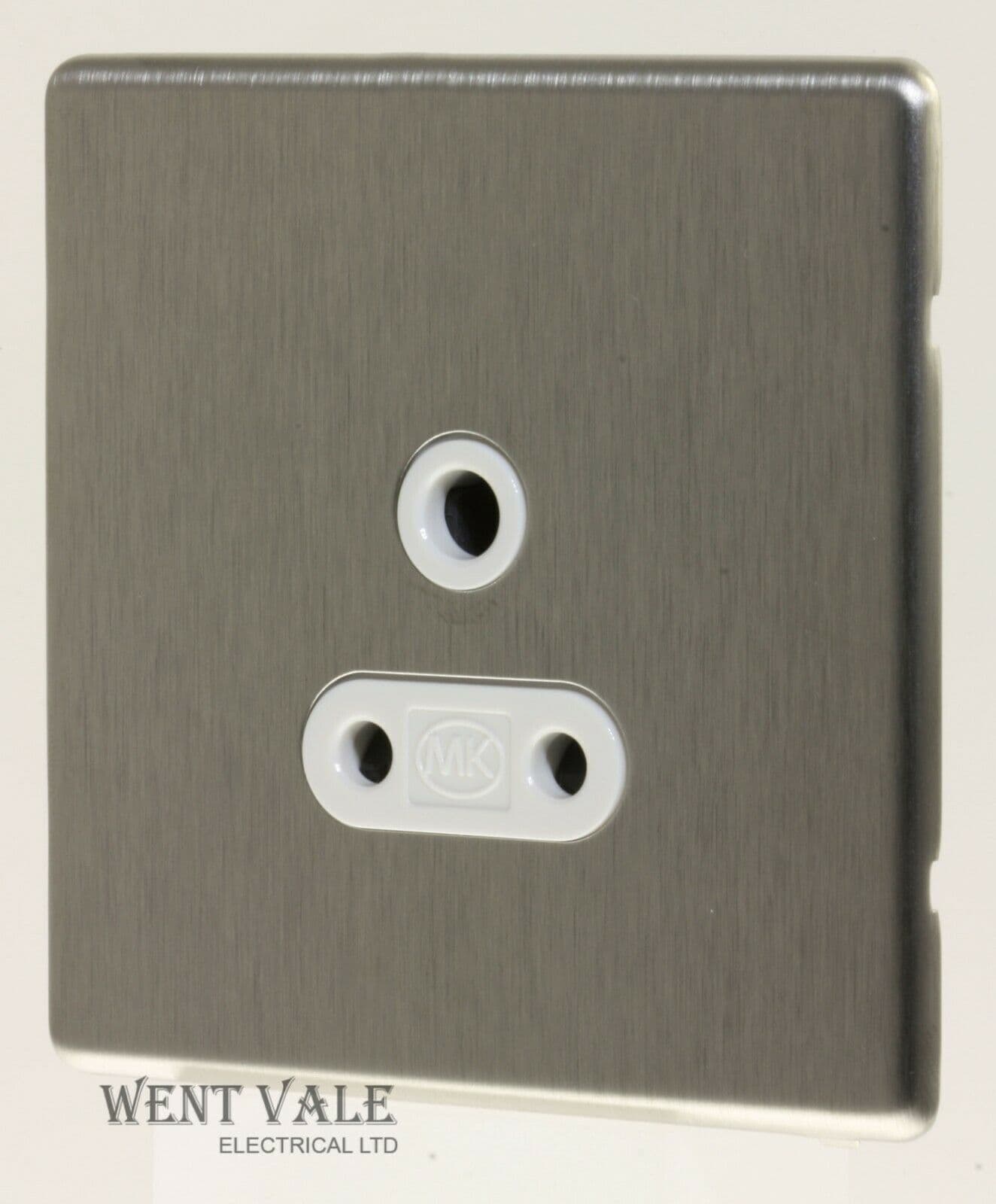 MK Aspect - K24381 BSS W - 5a 1 Gang Round Pin Unswitched Socket New