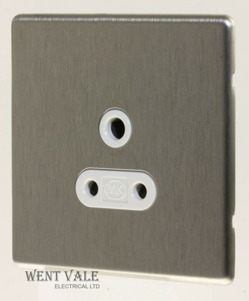 MK Aspect - K24381 BSS W - 5a 1 Gang Round Pin Unswitched Socket New