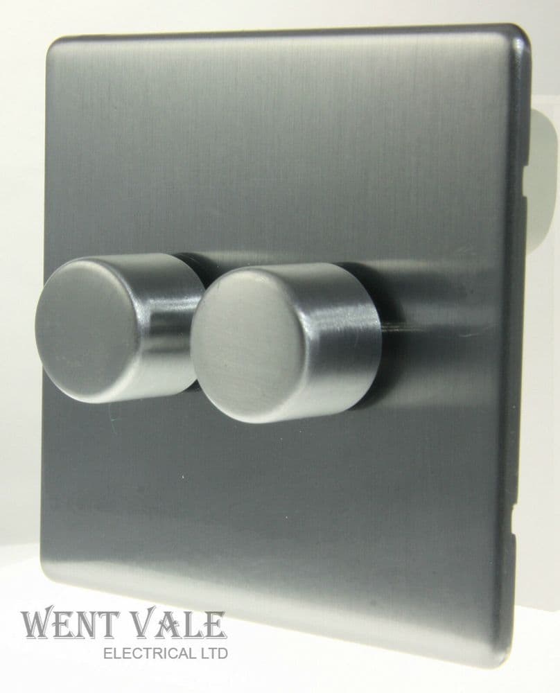 MK Aspect - K24522 SCR - 1 Gang 40 to 300w 2 Way Double Dimmer Switch New