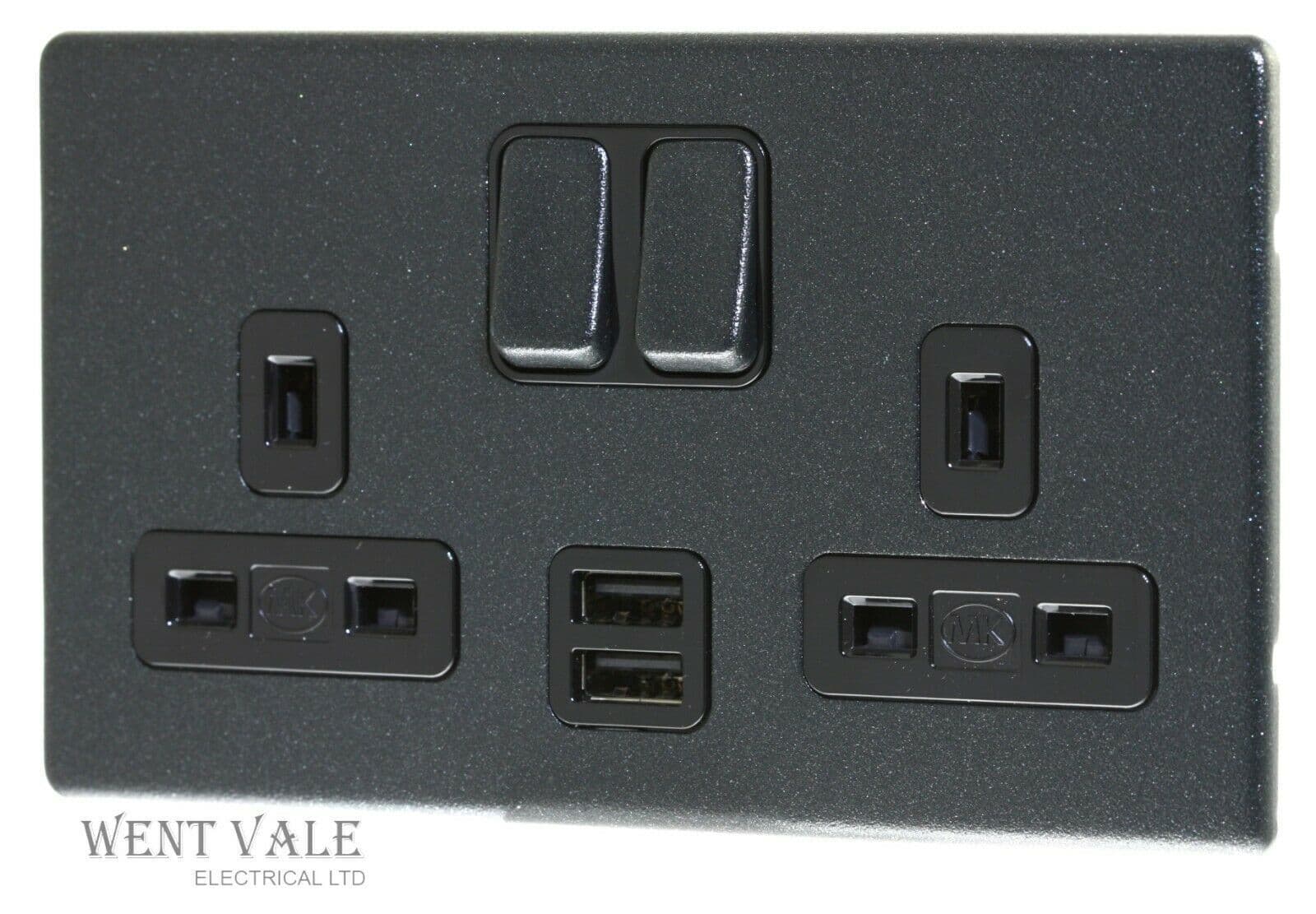 MK Aspect Range - K24343 LBK B - 13a 2g Double Pole Switched Socket 2 ...